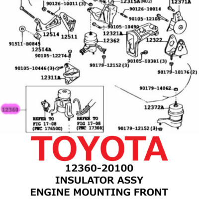 【NEW】Toyota Genuine Alphard INSULATOR ASSY ENGINE MOUNTING FRONT 12360 ...