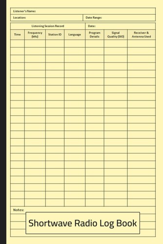 Shortwave Radio Log Book: Short-Wave Radio Listening Logbook | Radio ...