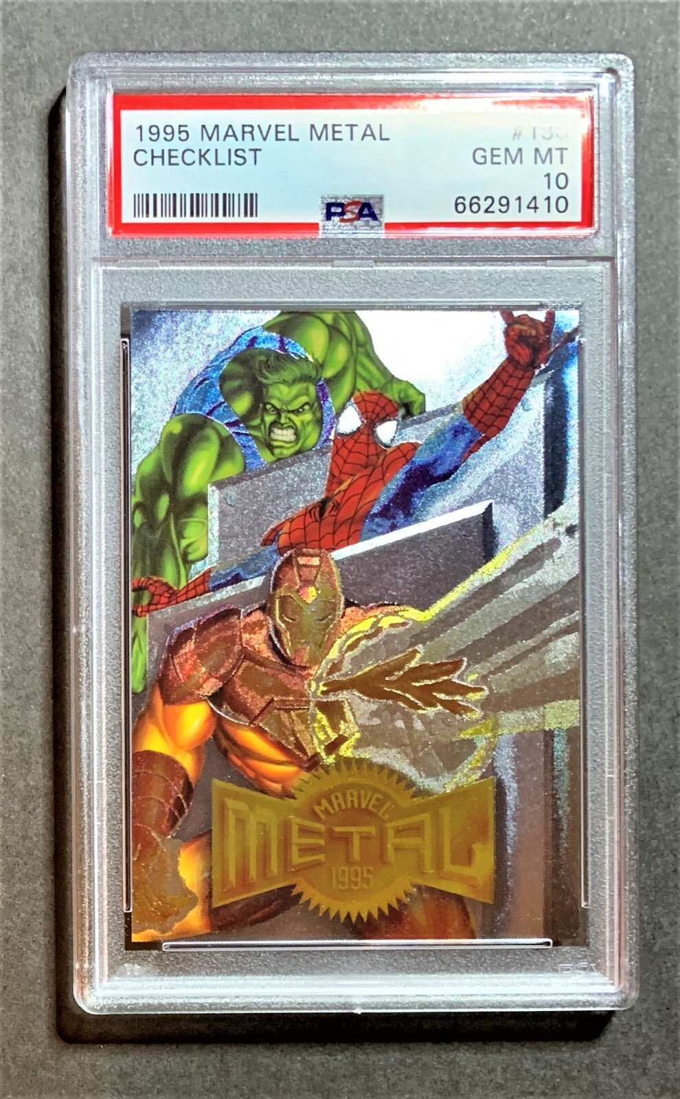 1995 Marvel Metal Silver Flasher #138 Checklist PSA 10 GEM MINT POP 0 ...