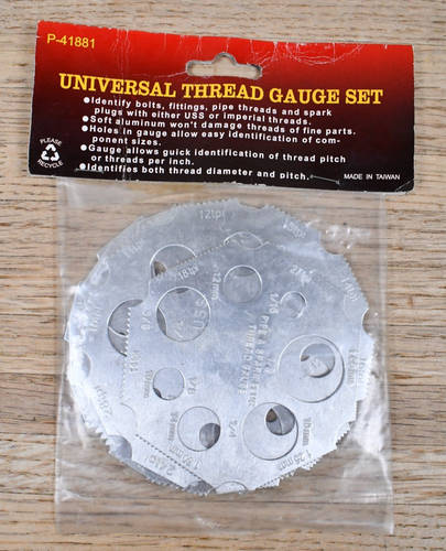Sealed Universal Thread Gauge 4 Piece Set NEW SAE Metric Pipe & Spark ...
