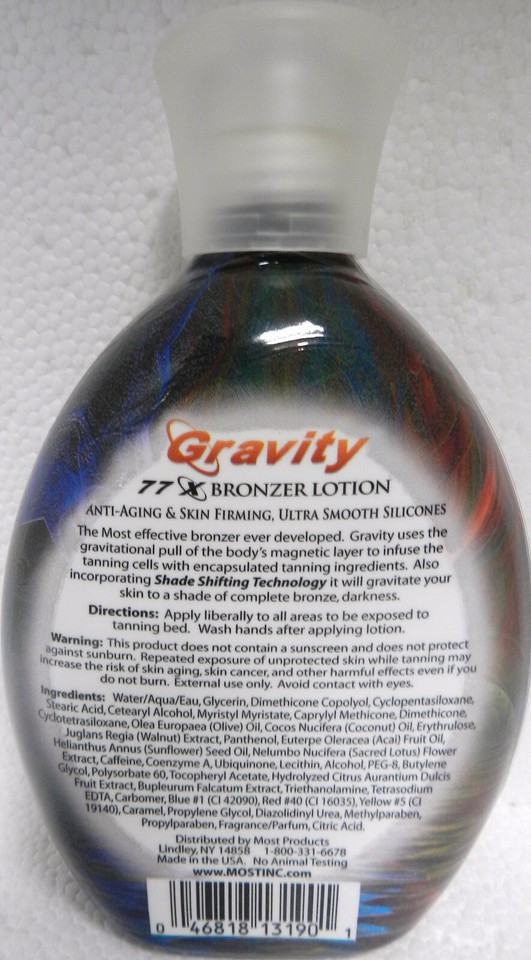 GRAVITY 77X BRONZER ANTI-AGING FIRMING SILICONE BRONZER TANNING BED ...
