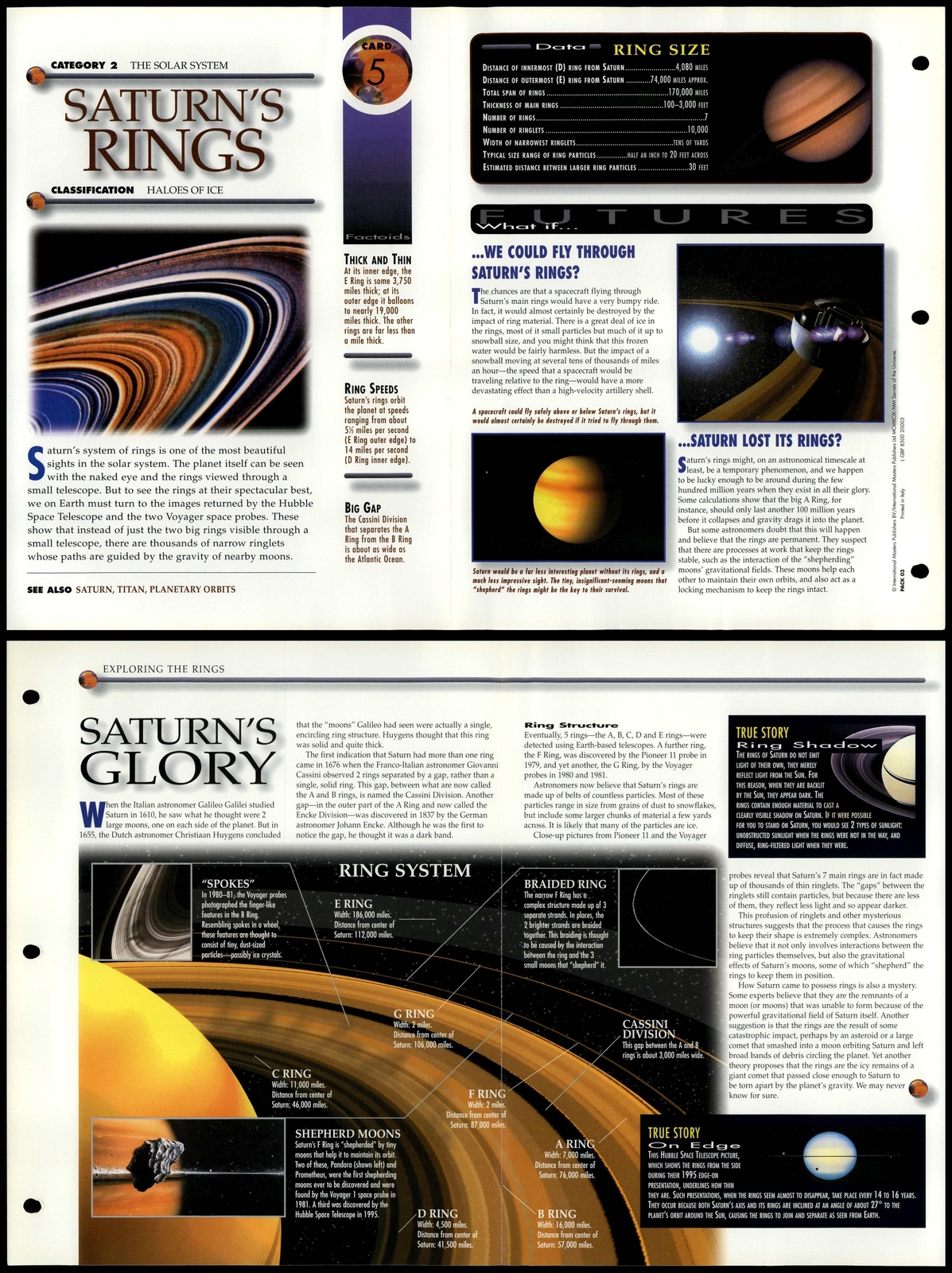 Saturn's Rings #5 Solar System Secrets Of The Universe Fact File Fold ...
