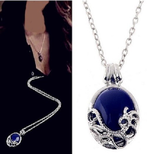 The Vampire Diaries Katherine Pierce Silver Blue Lapis Pendant & Chain ...