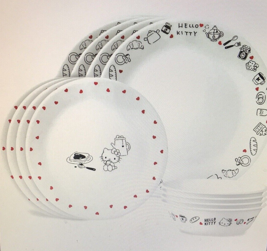 FREE SHIP Corelle Hello Kitty 12-piece Dinnerware Set Service for 4 New ...