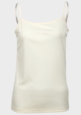 Ladies Womens 100% Cotton IVORY String Strap Cami Camisole Vest Top ...