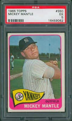 1965 Topps MICKEY MANTLE #350 New York Yankees HOF SP Excellent PSA 5 ...