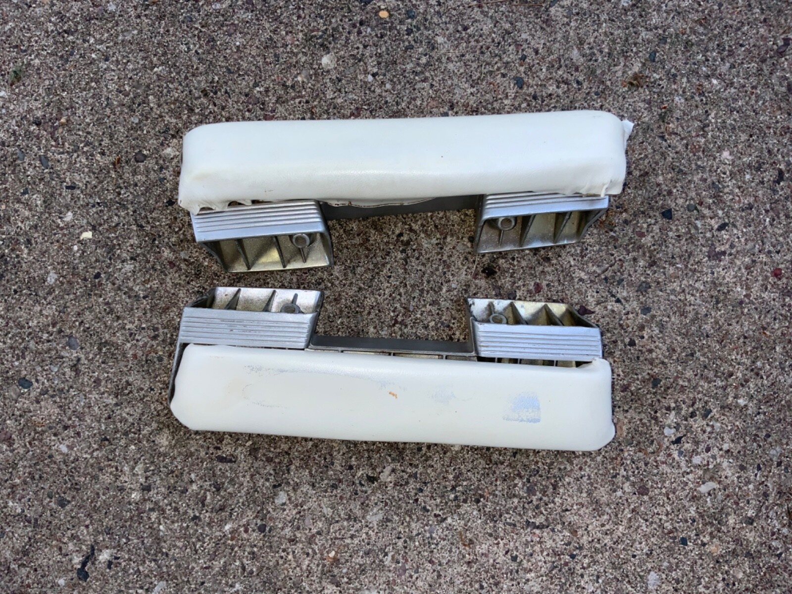 Original OEM 1962-1964 GM C1 C2 Corvette White Door Armrests & Pads ...