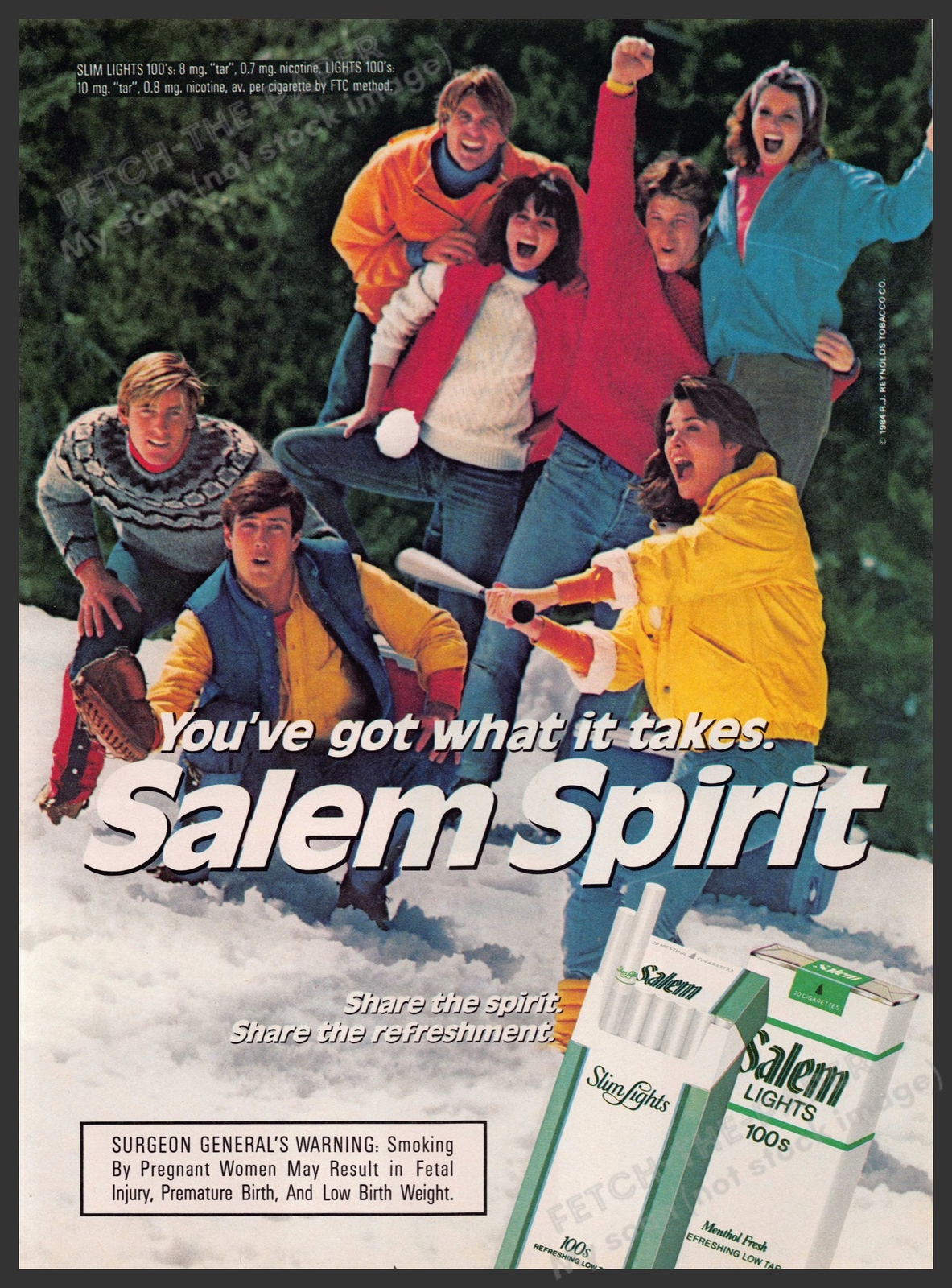 Salem Spirit 1980s Print Advertisement 1986 Friends Snowball Baseball ...