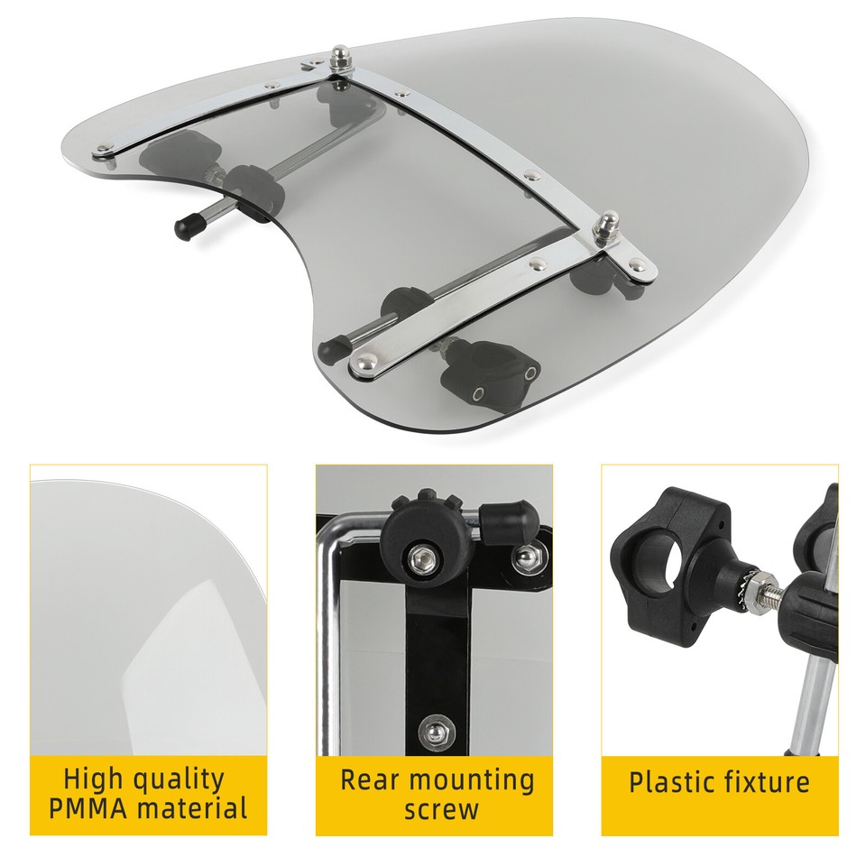 18"x16" Large Smoke Windscreen Windshield For Triumph Bonneville ...