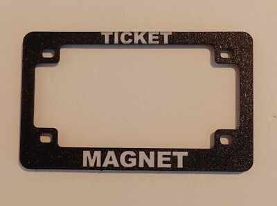 Funny Motorcycle License Plate Frame. "TICKET MAGNET" Plastic | eBay
