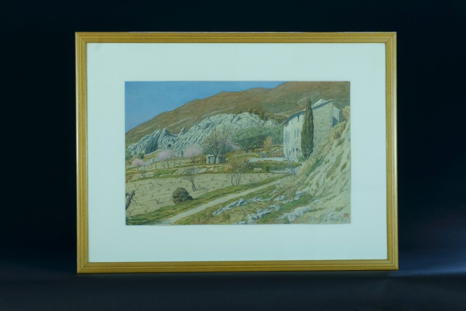 Henri River Antique Drawing Landscape Drome Nyons Houses Art New ...