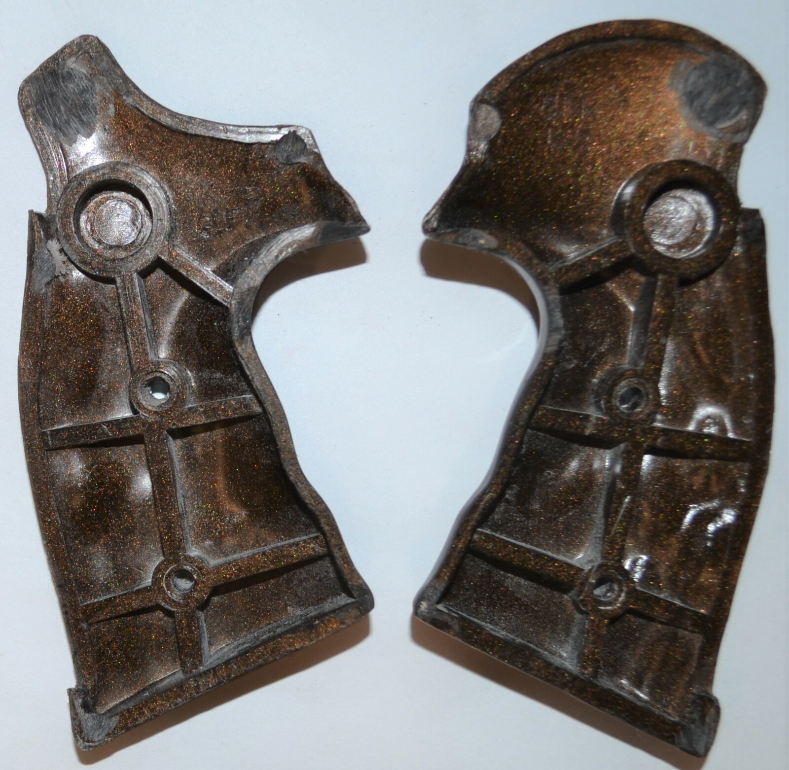 Smith and Wesson K/L frame Fitz style pistol grips dark brown plastic ...