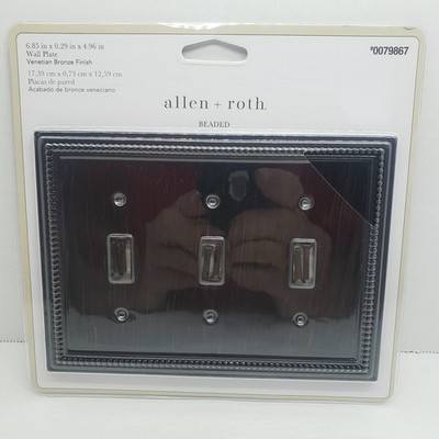 Allen + Roth 3-Gang Toggle Switch Wall Plate Cover Venetian Bronze ...