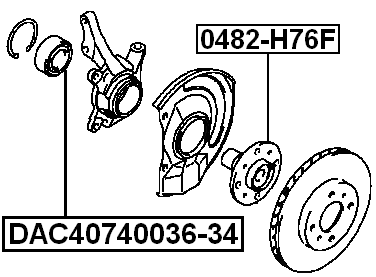Front Wheel Bearing 40X74X34X36 Febest DAC40740036-34 OEM MB808442 | eBay