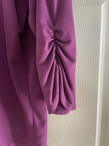 Susan Graver Plum Liquid Knit Top 3/4 Length Sleeves Sequin Accent Size ...