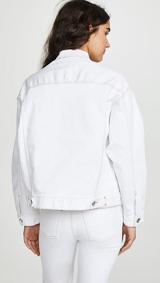 3x1 Selvedge Denim Jean Jacket Oversized Stretch Fabric White Medium ...