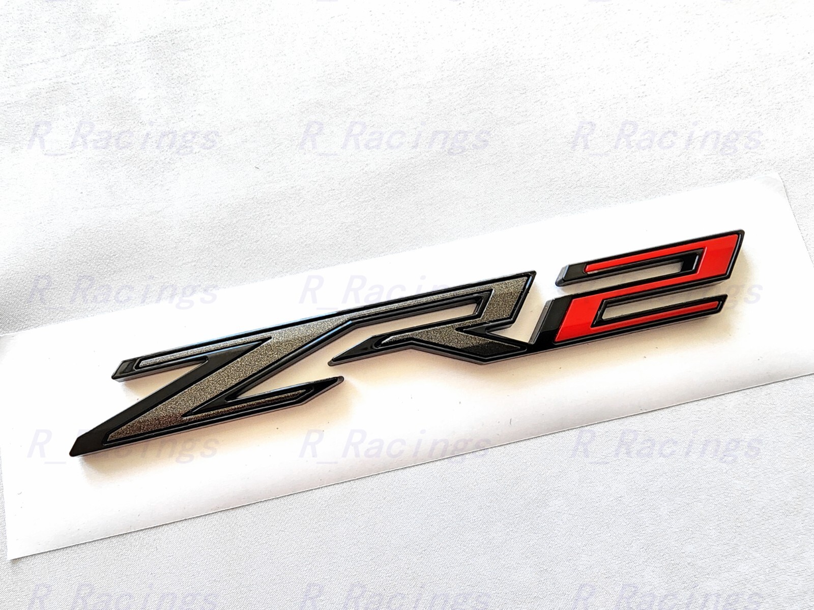 1PC Gloss black Red Rear Tailgate ZR2 Emblem Badge 2019+ Chevrolet ...
