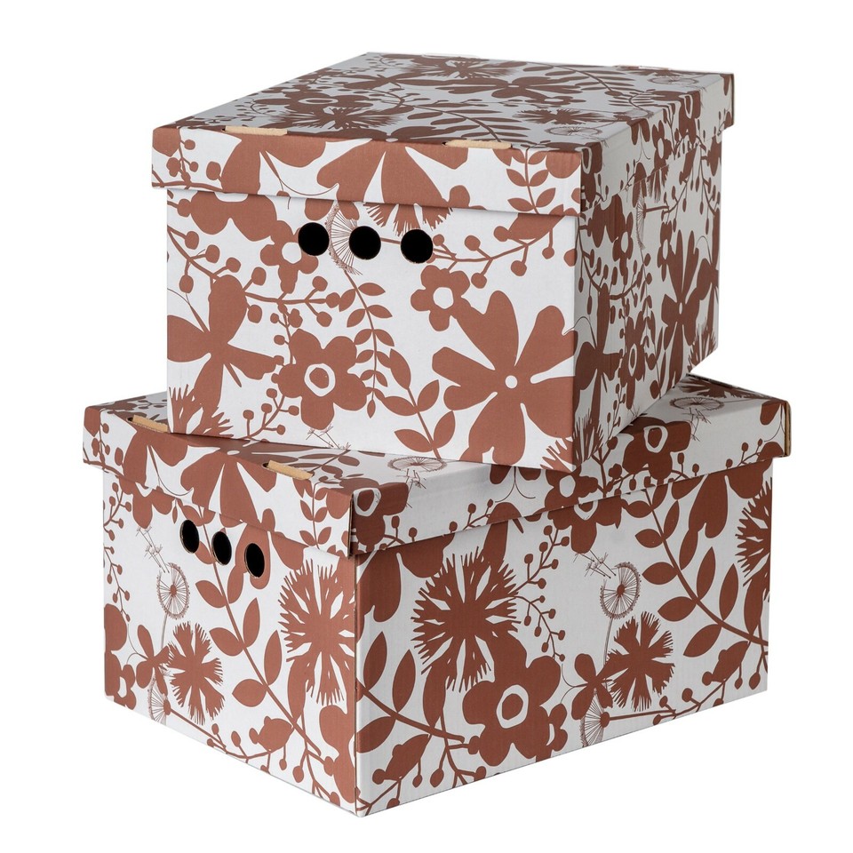 STYLISH 2pc Decorative Storage BOXES with Lid ARCHIVE A4 Box Cardboard ...