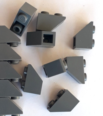LEGO part Slope inverted 45 Dark Bluish Grey 3665 Genuine Roof Tile 1x2 ...