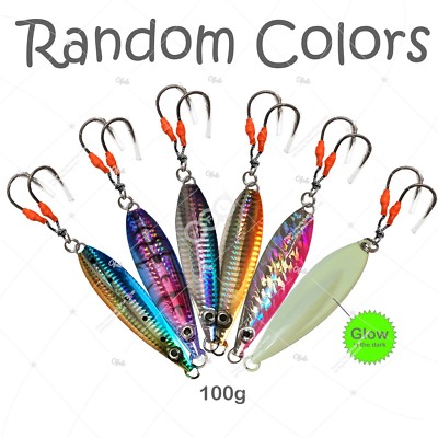 5pcs 100g Fishing Flat Fish Jig 3.5oz Speed Vertical butterfly Lure ...