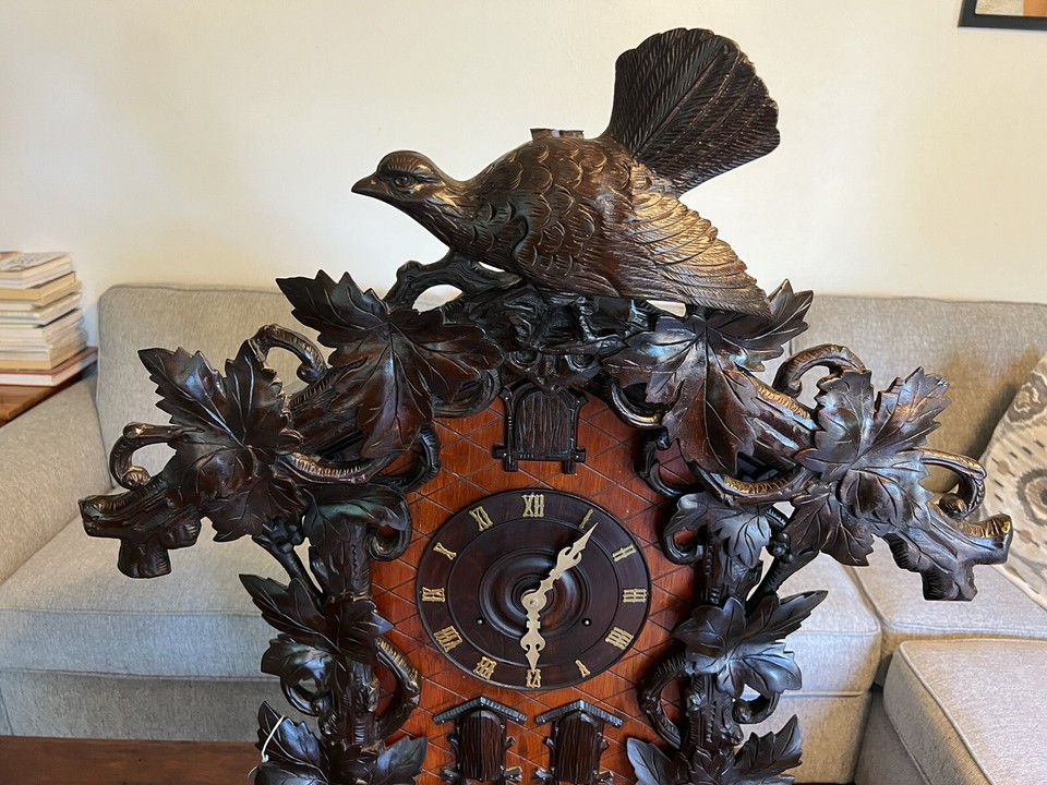 Rare Vintage/Antique Giant Mantle/Floors Trumpeter Cuckoo Clock | eBay