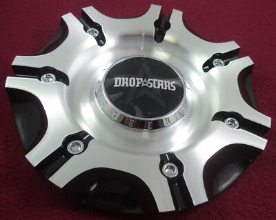Dropstars Wheels Silver / Gloss Black Custom Wheel Center Cap # CAP M ...