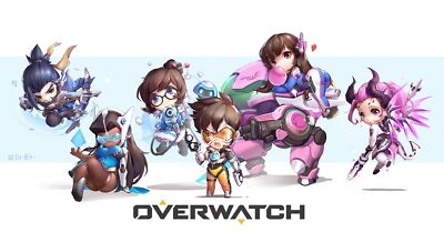 Anime girls overwatch dva hanzo mercy symmetra tracer Playmat Gaming ...