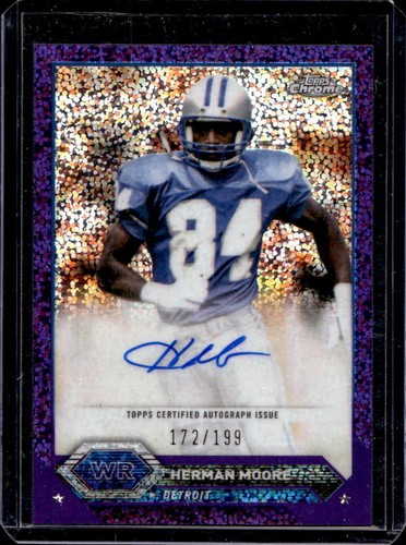 2023 Topps Composite Herman Moore Chrome Auto Purple Speckle Refractor ...