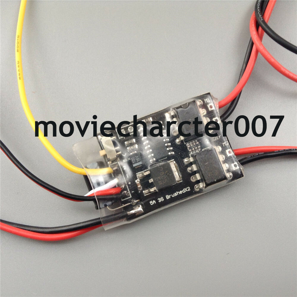 5Ax2 Brushed ESC Dual two-way Speed Controller 1:16 RC Tank Tracked 2S ...