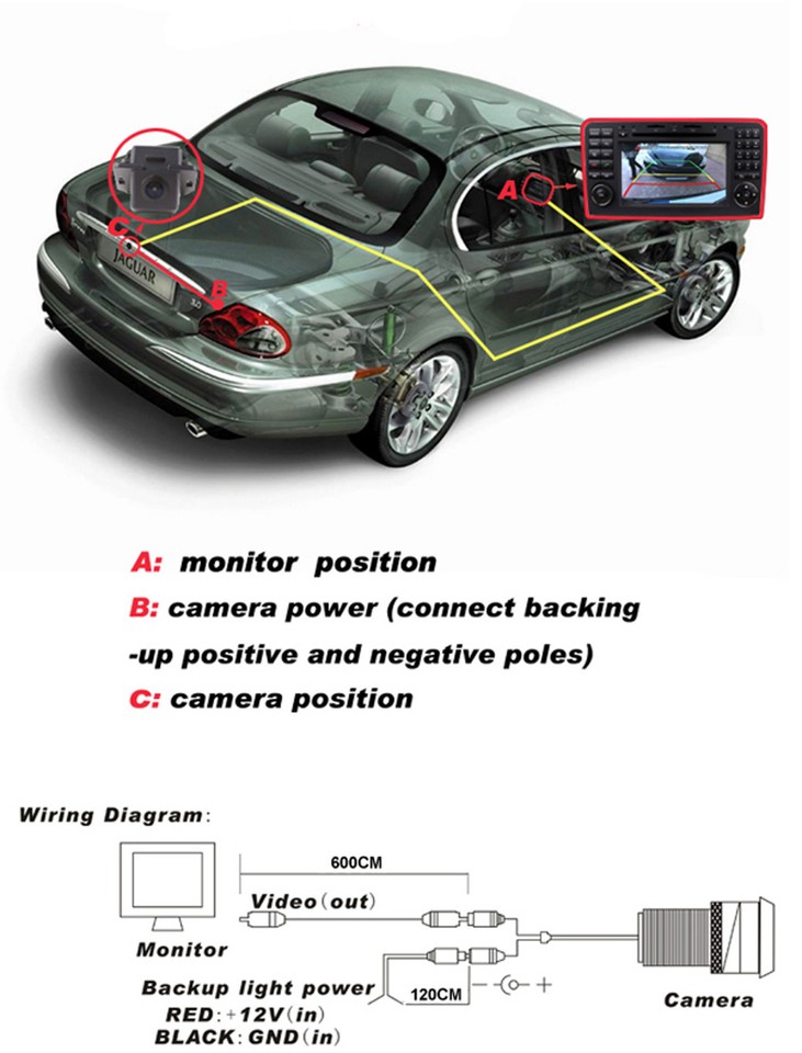 Auto Reverse Car Rear View Backup Camera For Dodge Durango 2011 2012 ...