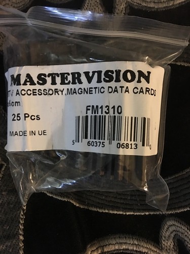 MasterVision FM1310 Magnetic Data Cards - 25 / Bag - Black | eBay