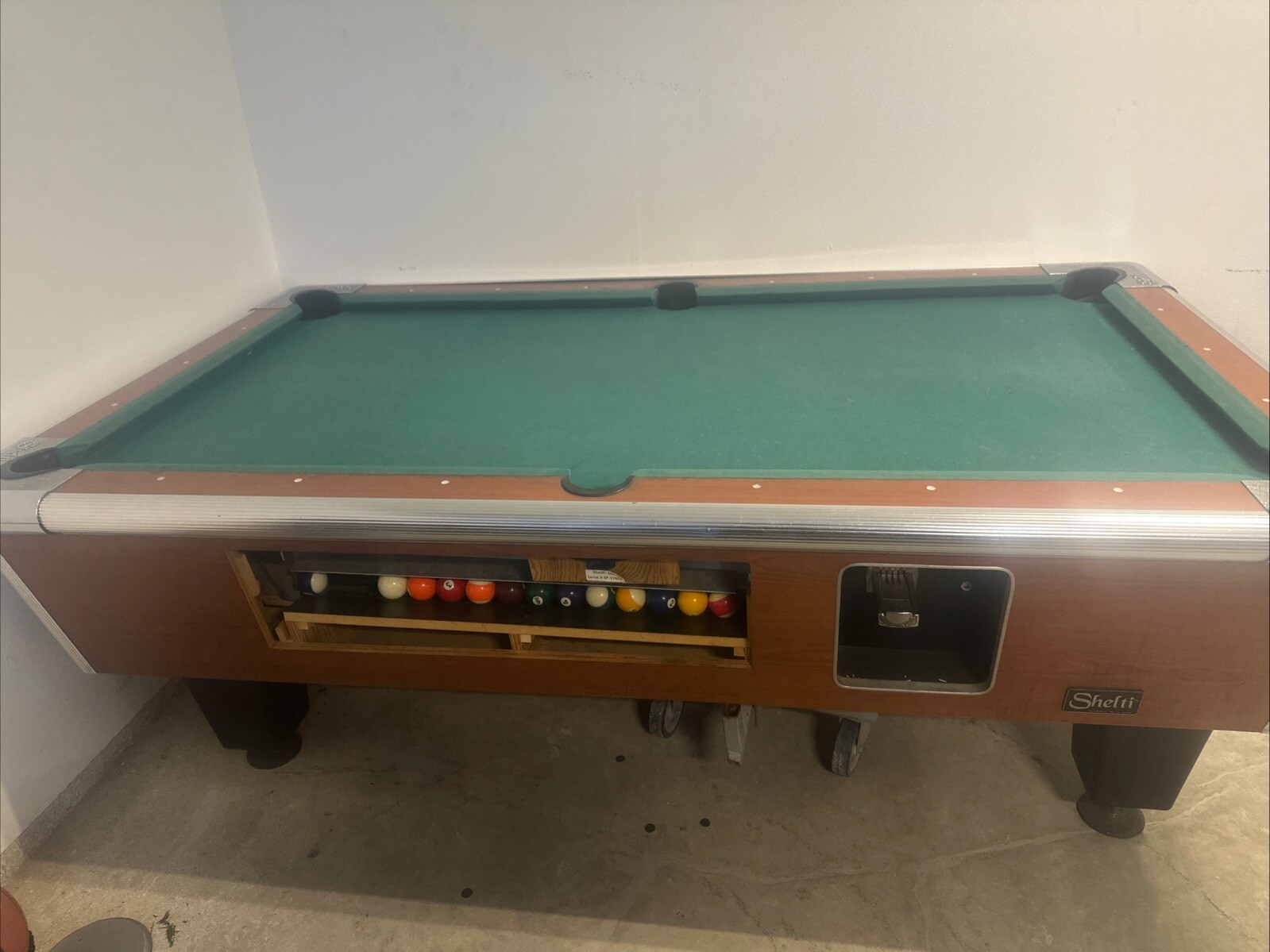 Shelti Bayside Pool Table Sovereign Cherry 88" - Coin Operated ...