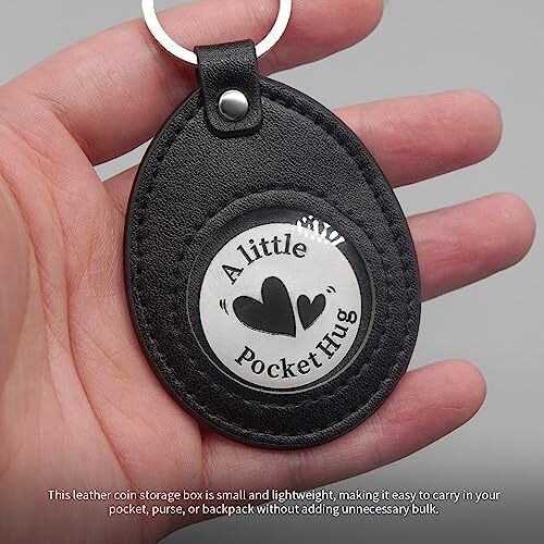 Coin Holder Keychain Leather Key Chain Coin Display Storage Box Case ...
