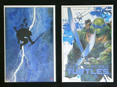 Tmnt #1 Battle Damage Leonardo 2x Signed Eastman & Kirkham + Virgin ...