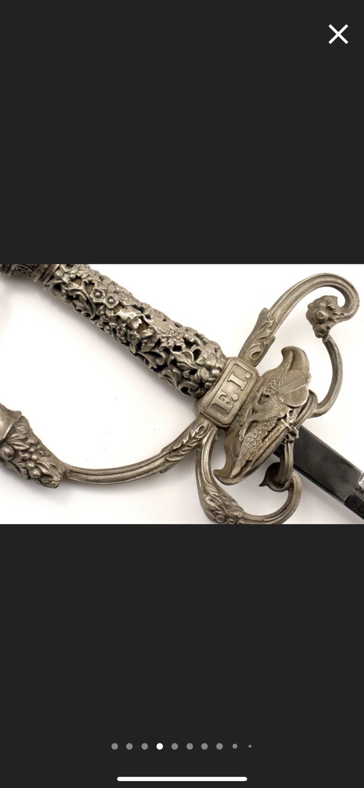 Antique German 19Century Rapier Sword Engraved blade & Silver hilt Mega ...