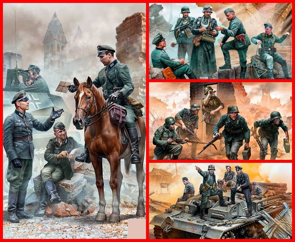 BUNDLE LOT OF GERMAN INFANTRY, WWII ERA SERIES 4 PLASTIC KITS 1/35 ...