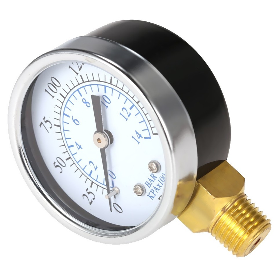 Pressure gauge, connection below thread 1/4 '' NPT 0-200PSI 0-14bar ...