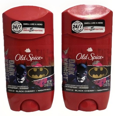 2 Pack: Old Spice Deodorant Stick - Batman Black Cherry + Nightfall 2.6 ...