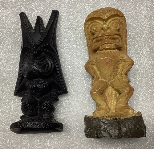 Set of 2 -5 1/2 -Vtg Coco Joe's KANE Black Lava Tiki /Chiefly Lucky ...