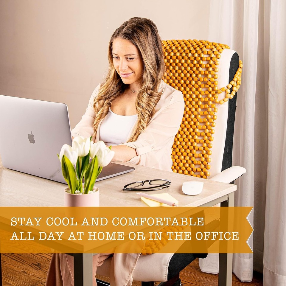 Beaded Seat Cover Full Car Massage Cool 2-Pack Natural 1-Pack Natural ...