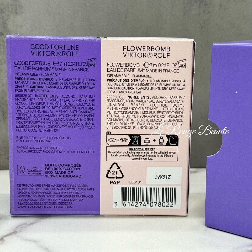 Viktor & Rolf Flowerbomb & Good Fortune Eau De Parfum Travel Gift Set ...