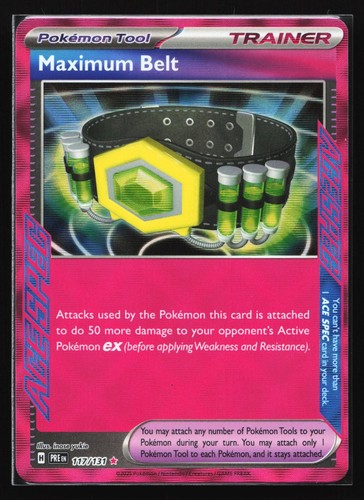 Pokemon Maximum Belt 117/131 Prismatic Evolutions ACE SPEC Ultra Rare ...