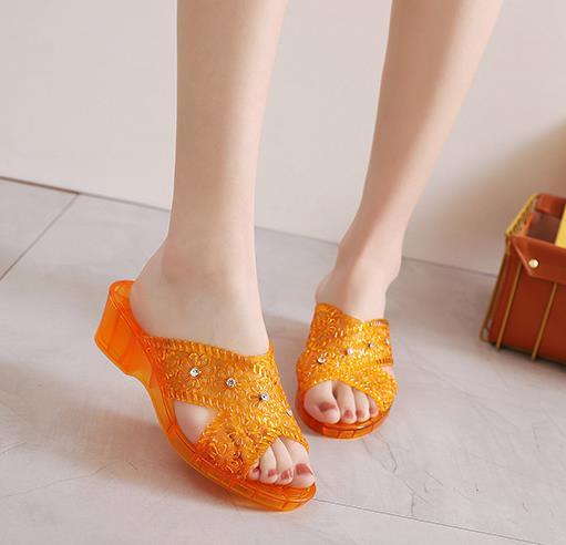 Women Slippers Summer Hollow Out Strap Plastic Sandals Wedge Women Slippers Summer Hollow Out Strap Plastic Sandals Wedge