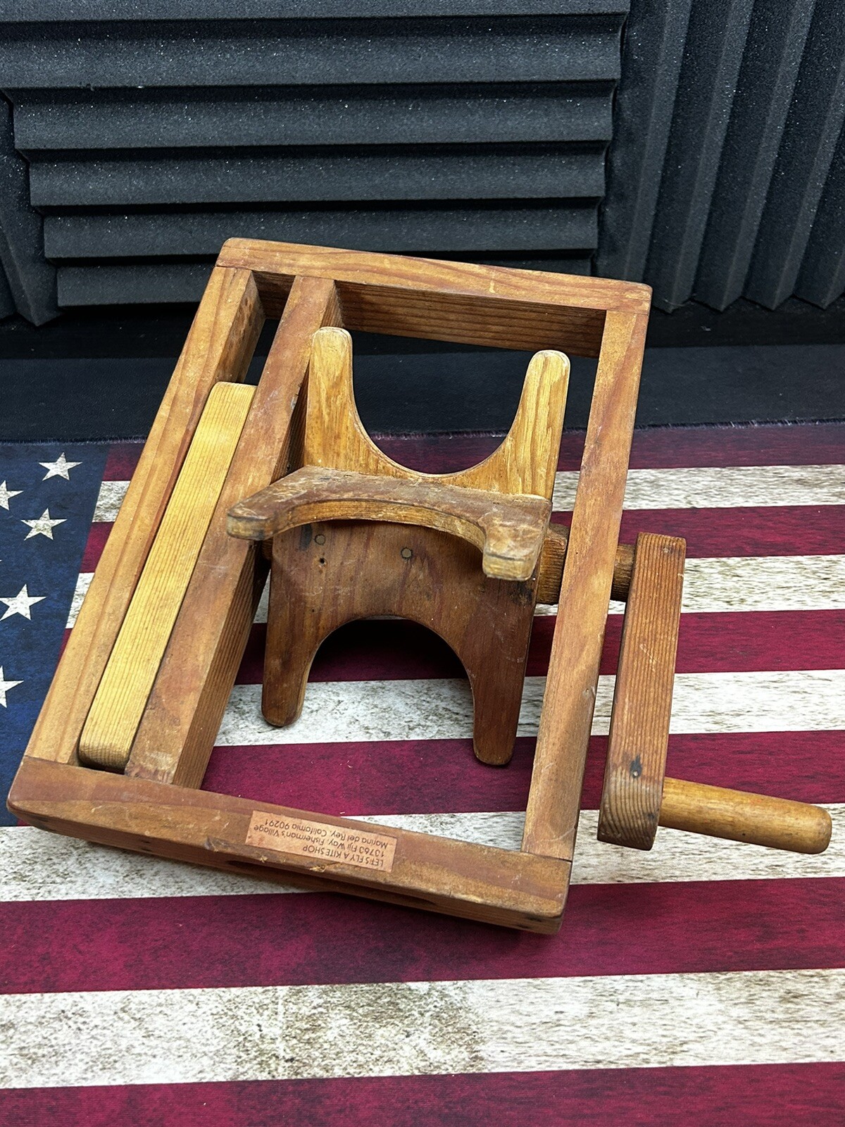 Vintage Primitive Wood Kite Hand Reel Cord String Winder LOOK! | eBay