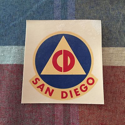 4 - Civil Defense decals from San Diego - waterslide stickers | eBay