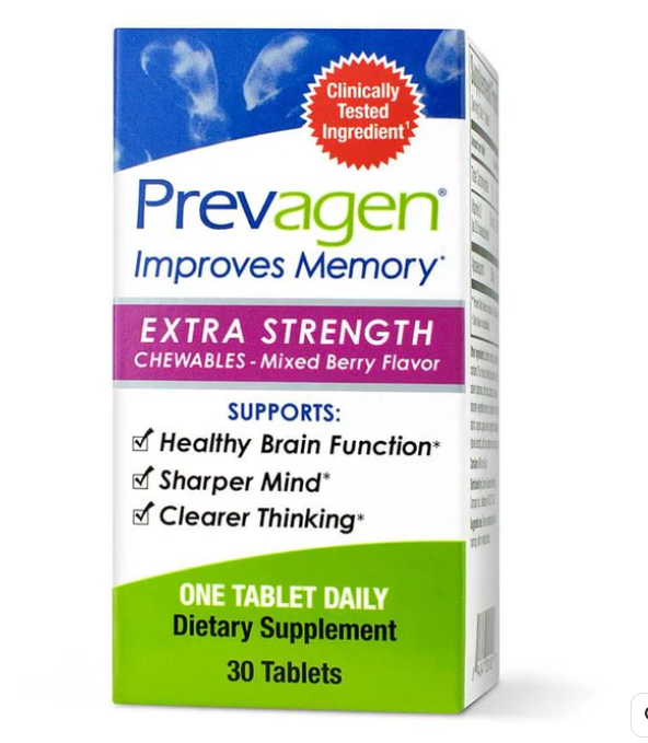 PREVAGEN EXTRA STRENGTH 30 CHEWABLE TABLETS IMPROVES MEMORY MIXED BERRY ...
