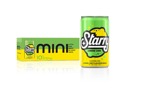 Starry Lemon Lime Soda, Caffeine Free, Mini Cans, 7.5 Ounce (Pack of 10 ...