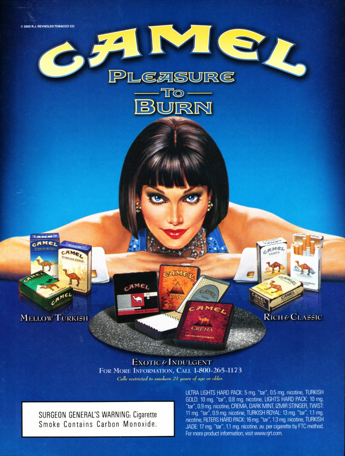 CAMEL CIGARETTE AD #65 RARE 2003 Out Of Print VINTAGE PLEASURE TO BURN ...