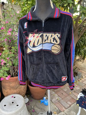 NIKE Allen Iverson PHILADELPHIA 76ers Vintage Warm Up Velour Jacket ...