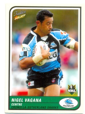 2005 Select NRL Tradition Common Card 36 Nigel Vagana - Cronulla Sharks ...